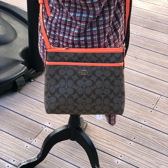Coach | Bags | Nwt Coach Signature Neon Orange Crossbody Handbag | Poshmark